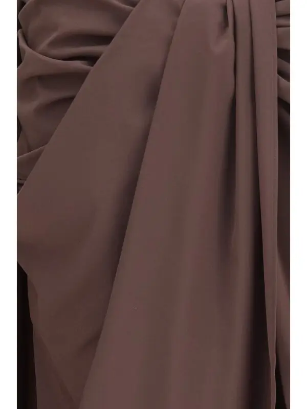 Jacquemus Pareo Skirt In Stretch Muslin - Brown
