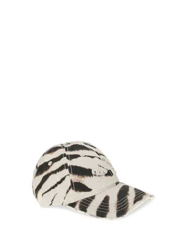 GANNI Zebra Print Baseball Cap