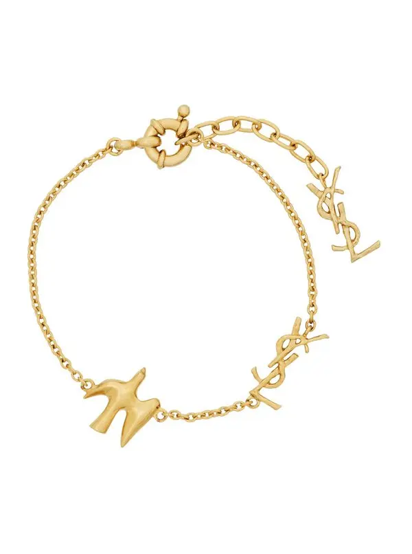 Saint Laurent Brass Dove Charm Bracelet - Multicolor