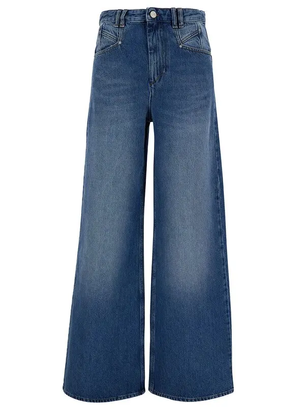 Isabel Marant Étoile Cotton Denim Flared Jeans - Multicolor