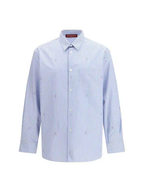 Gucci Striped Cotton Poplin Shirt
