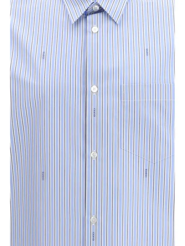 Gucci Striped Cotton Poplin Shirt