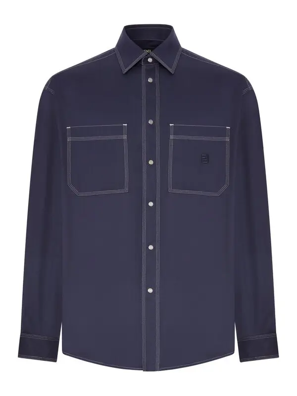Fendi Cotton Shirt With Contrasting Stitching