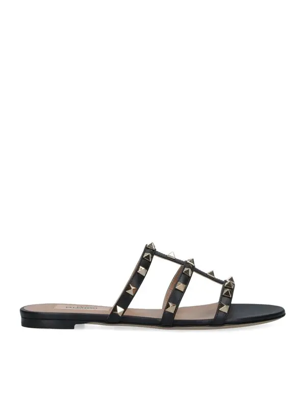 Valentino Garavani Rockstud Slide Sandals - Black