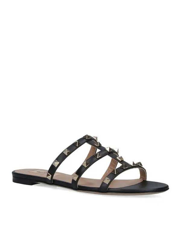 Valentino Garavani Rockstud Slide Sandals - Black