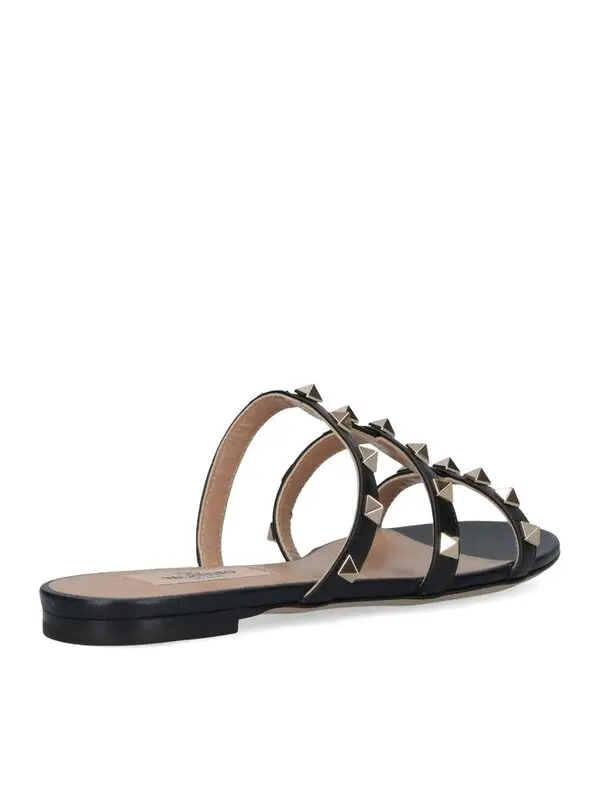 Valentino Garavani Rockstud Slide Sandals - Black