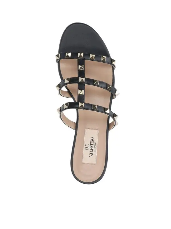 Valentino Garavani Rockstud Slide Sandals - Black