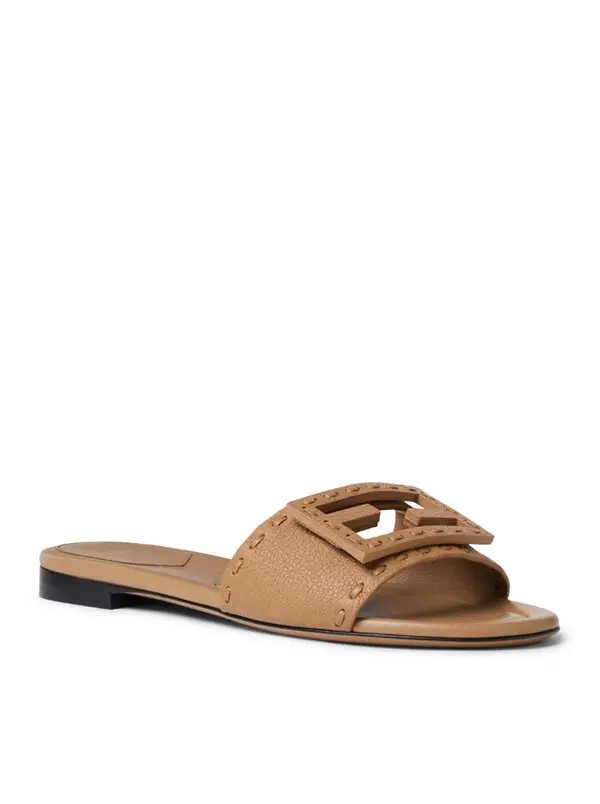 Fendi Leather Baguette Slide