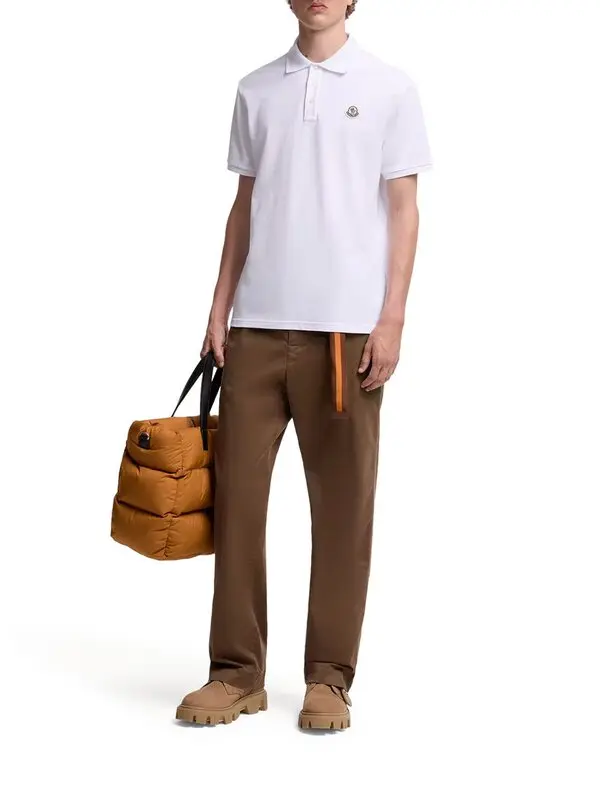 Moncler Cotton Piquet Polo Shirt With Logo Patch