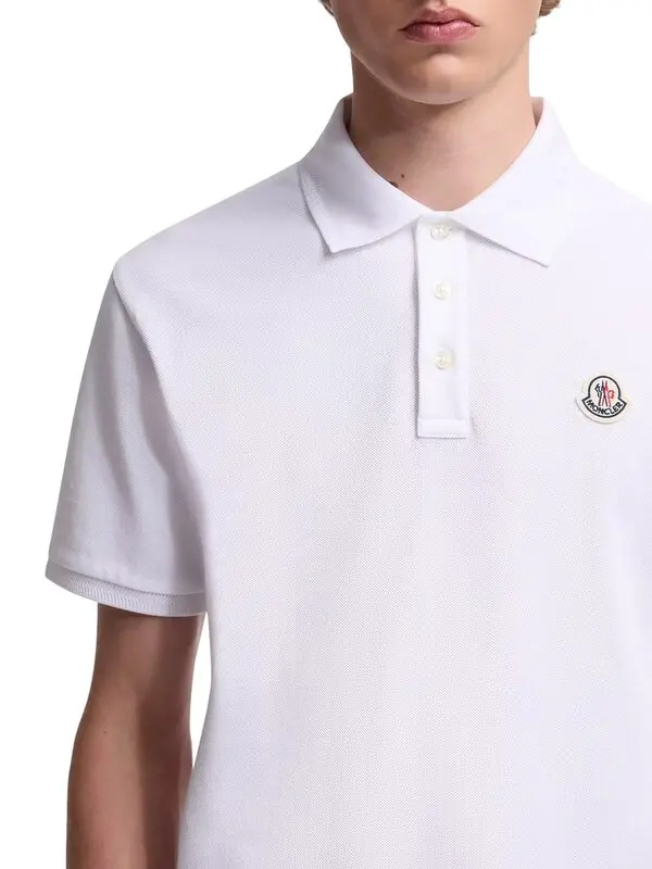 Moncler Cotton Piquet Polo Shirt With Logo Patch