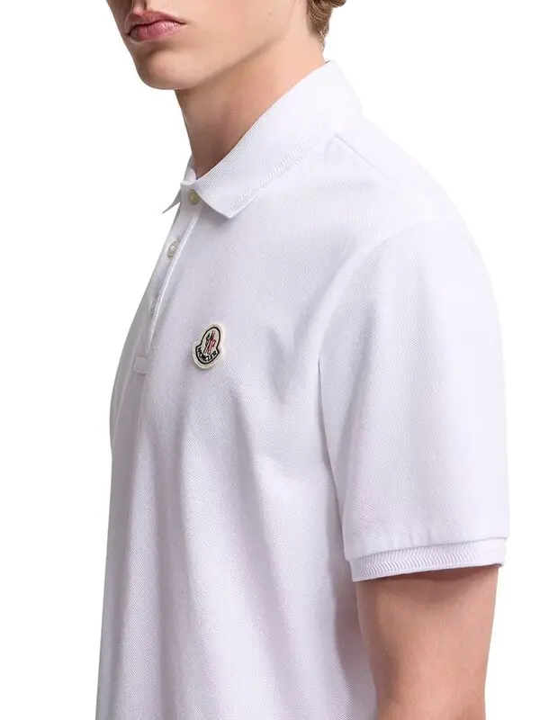 Moncler Cotton Piquet Polo Shirt With Logo Patch