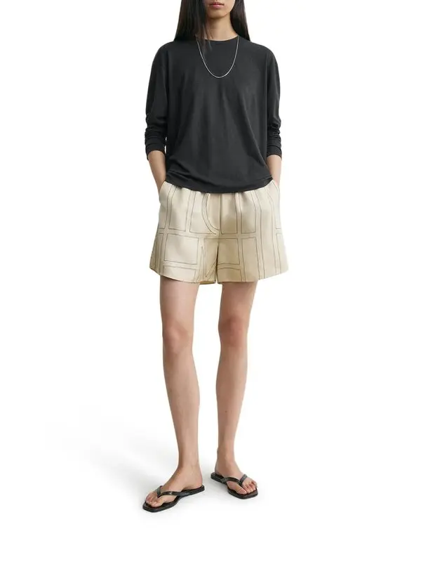 TOTEME Monogram Silk Shorts