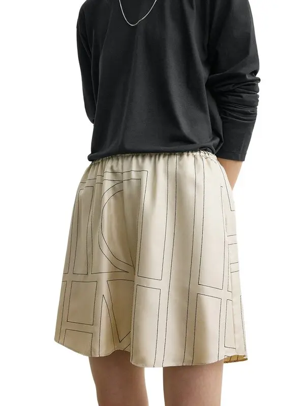 TOTEME Monogram Silk Shorts