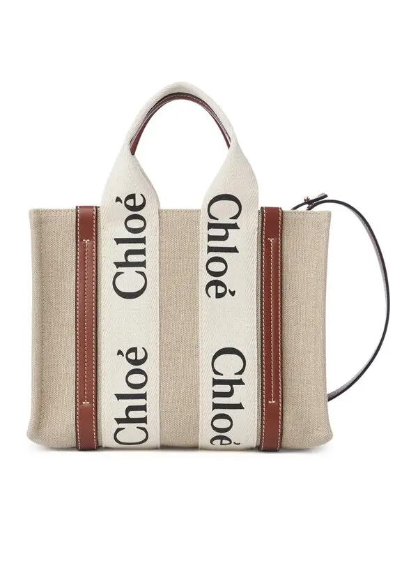 Chloé Woody Small Linen Tote Bag - Multicolor