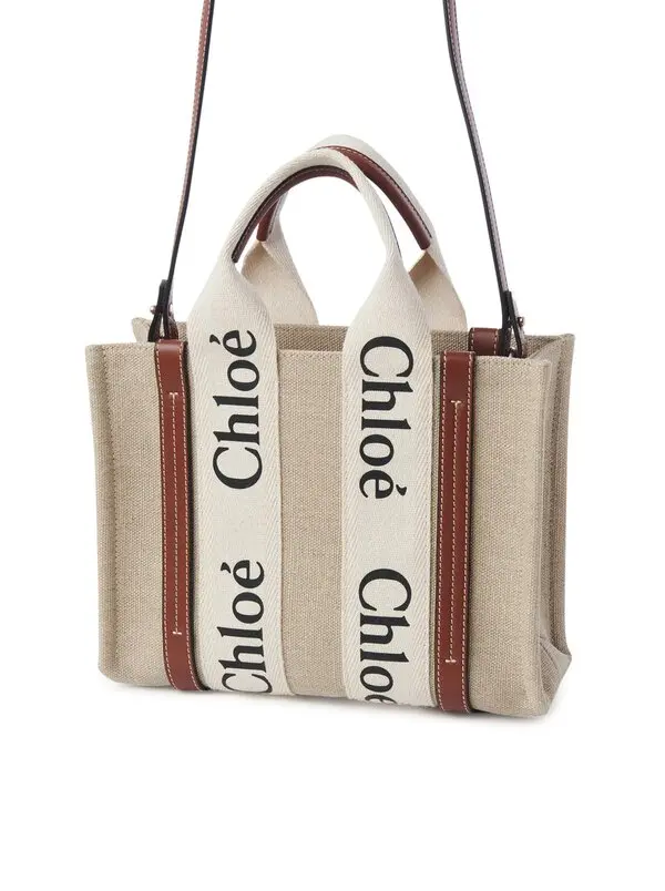 Chloé Woody Small Linen Tote Bag - Multicolor
