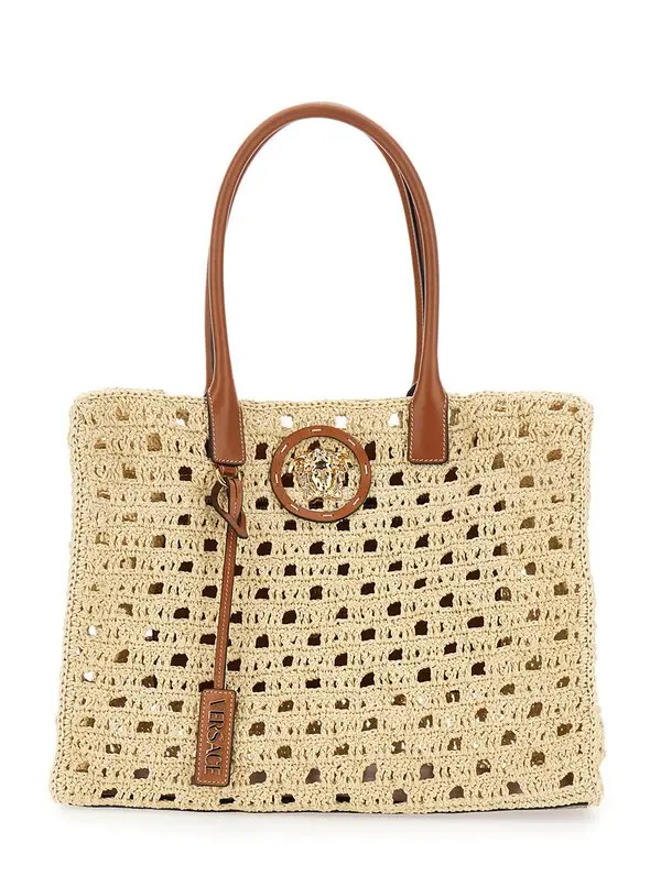 Versace Raffia La Medusa Tote Bag - Multicolor