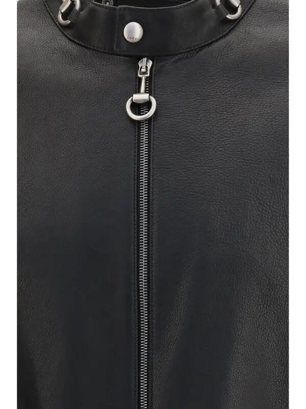 Gucci Horsebit Leather Biker Jacket