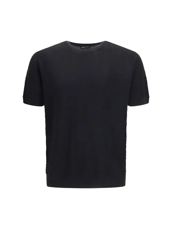 Giorgio Armani Short-sleeved Cotton And Silk Sweater