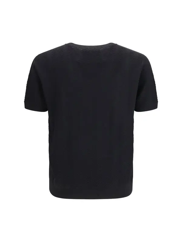 Giorgio Armani Short-sleeved Cotton And Silk Sweater