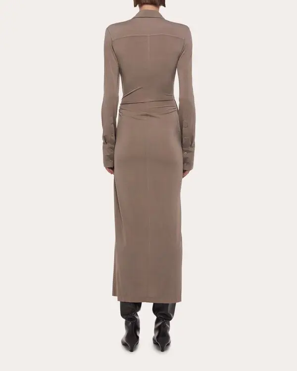 Helmut Lang Stretch Jersey Twisted Shirt Dress