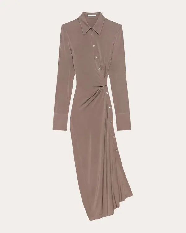 Helmut Lang Stretch Jersey Twisted Shirt Dress