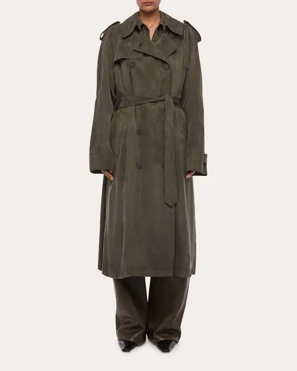 Helmut Lang Fluid Microsuede Trench Coat