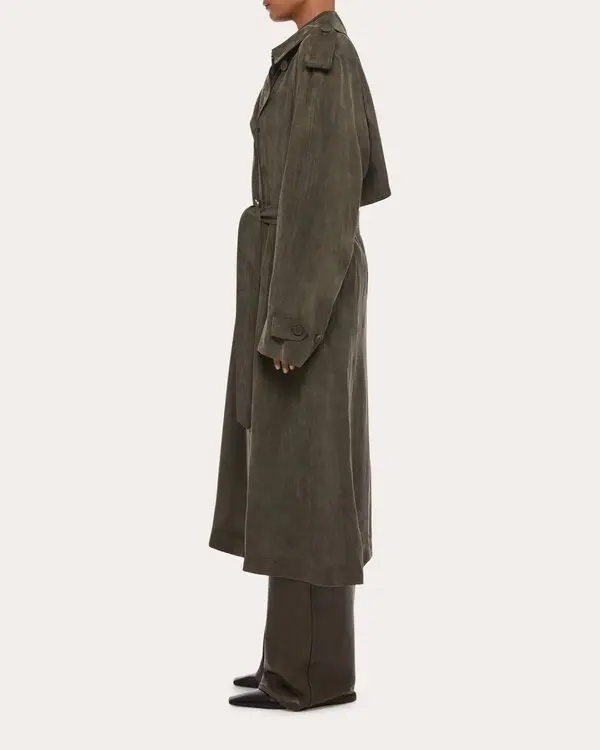 Helmut Lang Fluid Microsuede Trench Coat