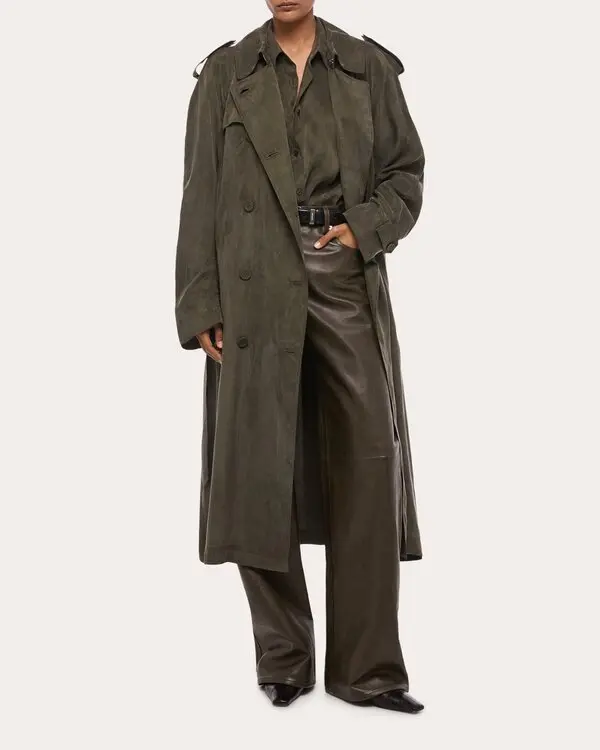 Helmut Lang Fluid Microsuede Trench Coat
