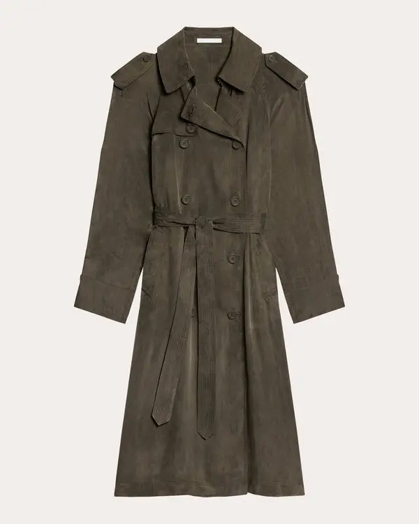 Helmut Lang Fluid Microsuede Trench Coat