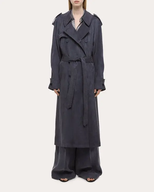 Helmut Lang Fluid Microsuede Trench Coat