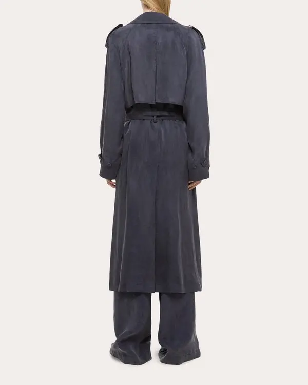 Helmut Lang Fluid Microsuede Trench Coat
