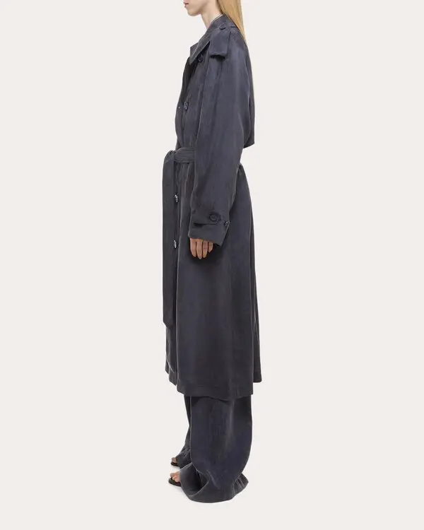 Helmut Lang Fluid Microsuede Trench Coat