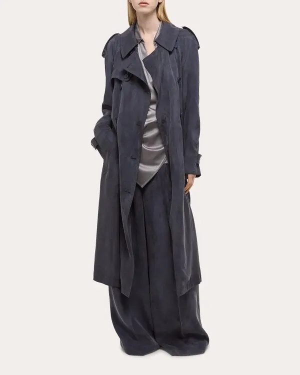 Helmut Lang Fluid Microsuede Trench Coat