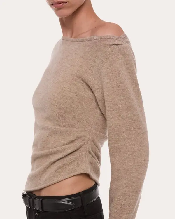 Helmut Lang Wool Asymmetric Drape Top