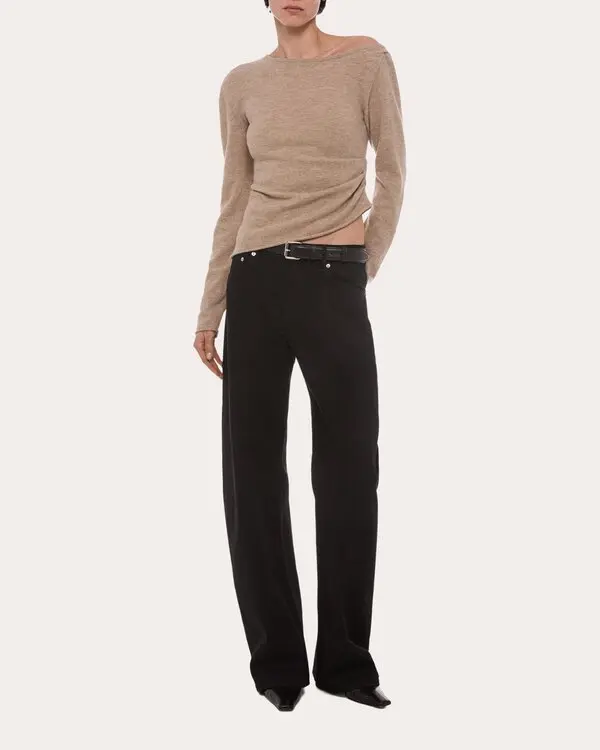 Helmut Lang Wool Asymmetric Drape Top