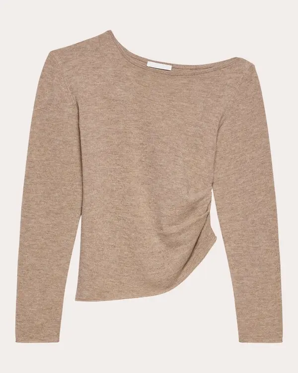 Helmut Lang Wool Asymmetric Drape Top