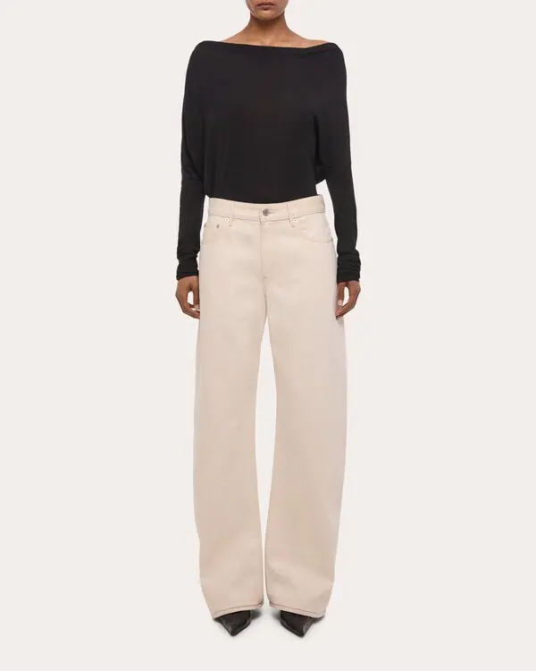 Helmut Lang Organic Italian Denim Mid-rise Saddle Jeans