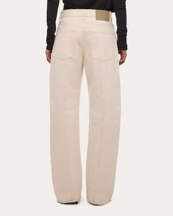 Helmut Lang Organic Italian Denim Mid-rise Saddle Jeans