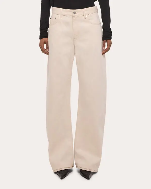 Helmut Lang Organic Italian Denim Mid-rise Saddle Jeans