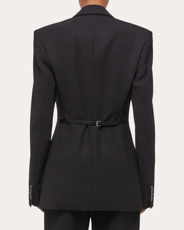 Helmut Lang Wool Gabardine Wardrobe Belted Blazer
