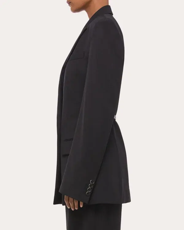 Helmut Lang Wool Gabardine Wardrobe Belted Blazer