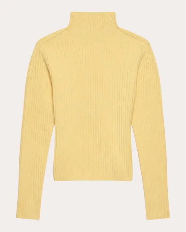 Helmut Lang Ribbed Wool Mock Neck Sweater