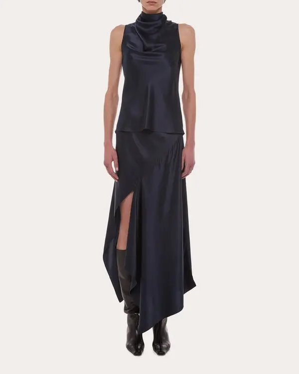 Helmut Lang Silk Handkerchief Slip Skirt