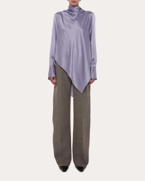 Helmut Lang Silk Tie-neck Handkerchief Top