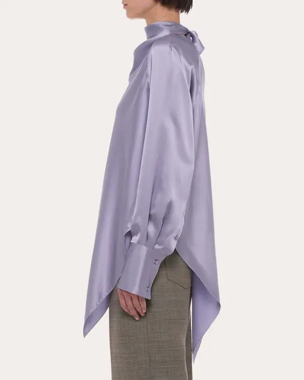 Helmut Lang Silk Tie-neck Handkerchief Top