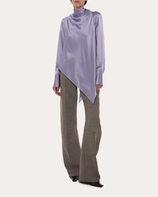 Helmut Lang Silk Tie-neck Handkerchief Top