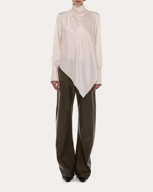 Helmut Lang Silk Tie-neck Handkerchief Top