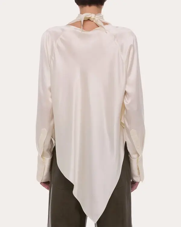 Helmut Lang Silk Tie-neck Handkerchief Top