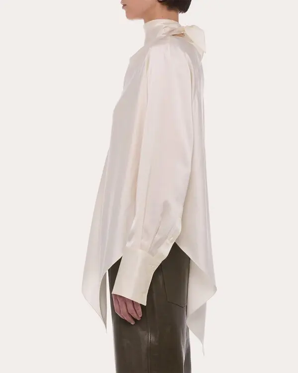 Helmut Lang Silk Tie-neck Handkerchief Top