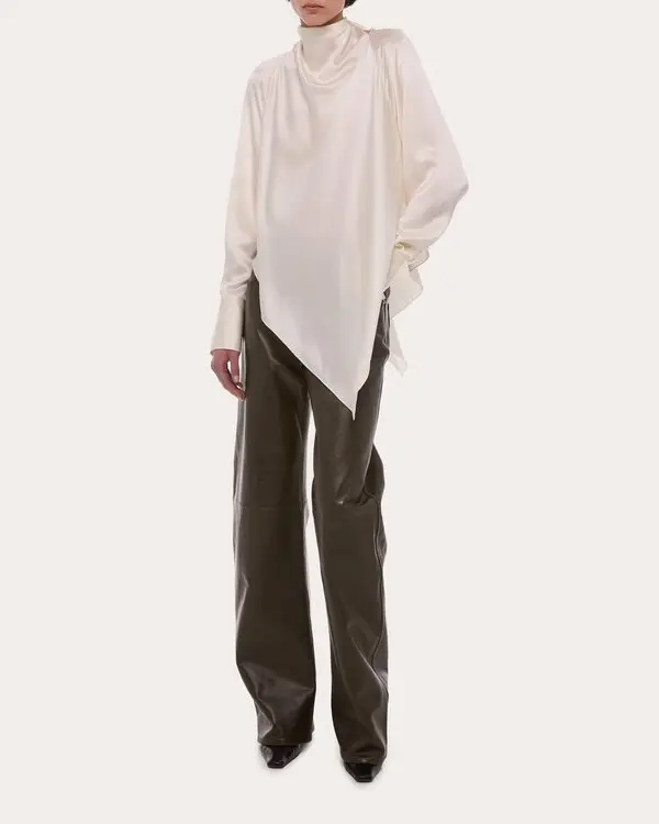 Helmut Lang Silk Tie-neck Handkerchief Top